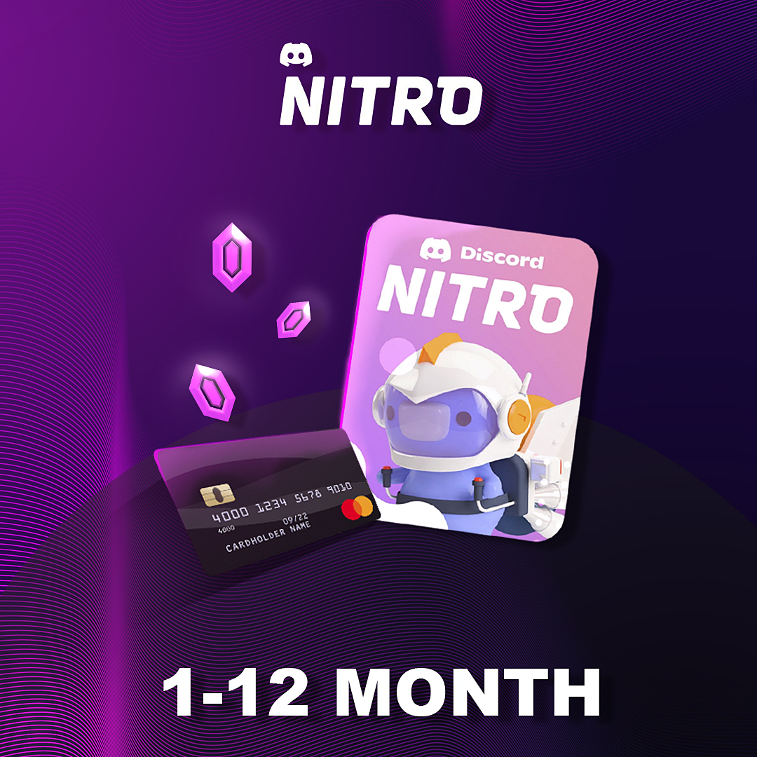Buy 🔮DISCORD NITRO 1/12 MONTH🔮/СARD💳 and download