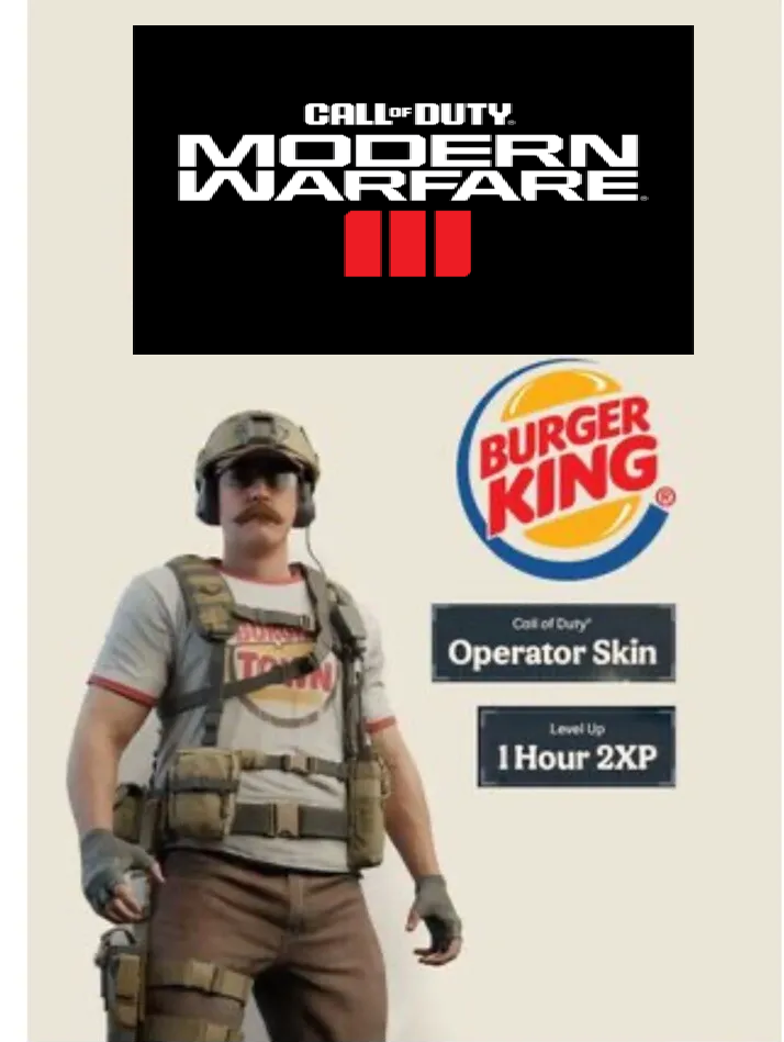 Купить Call Of Duty COD Modern Warfare III / Burger King за 30₽