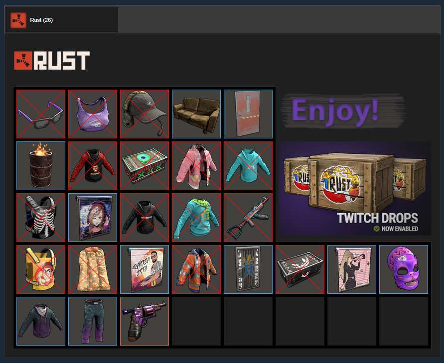 Buy RUST SKINS 1 TWITCH DROPS | ILLOJUAN GARAGE DOOR and download
