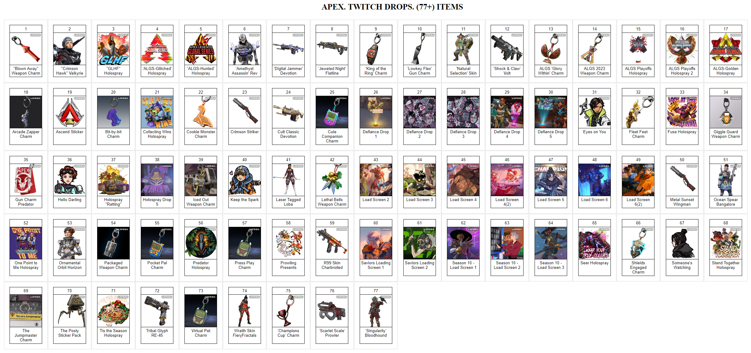 Buy 🔥Apex Legends TWITCH DROPS SKINS 77+ ITEMS/ SCREENS 🎁 cheap, choose ...