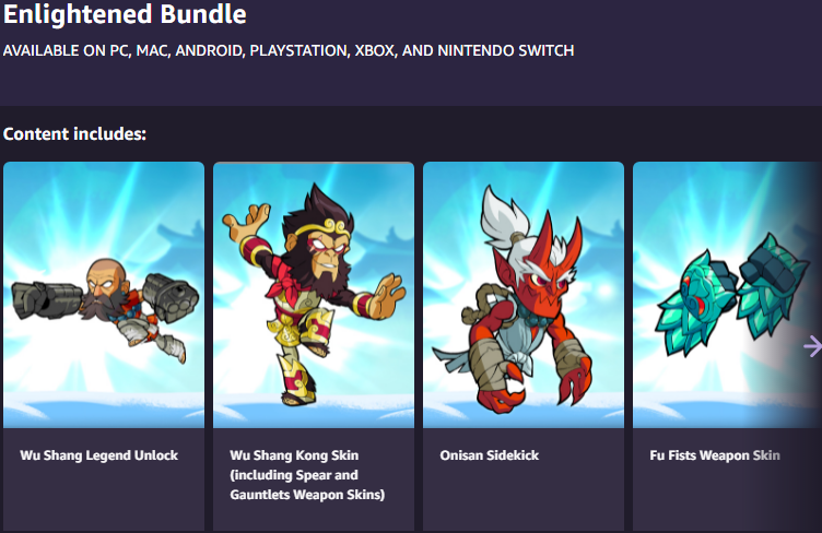 Купить ключ (код) brawlhalla: enlightened bundle дешево за 150